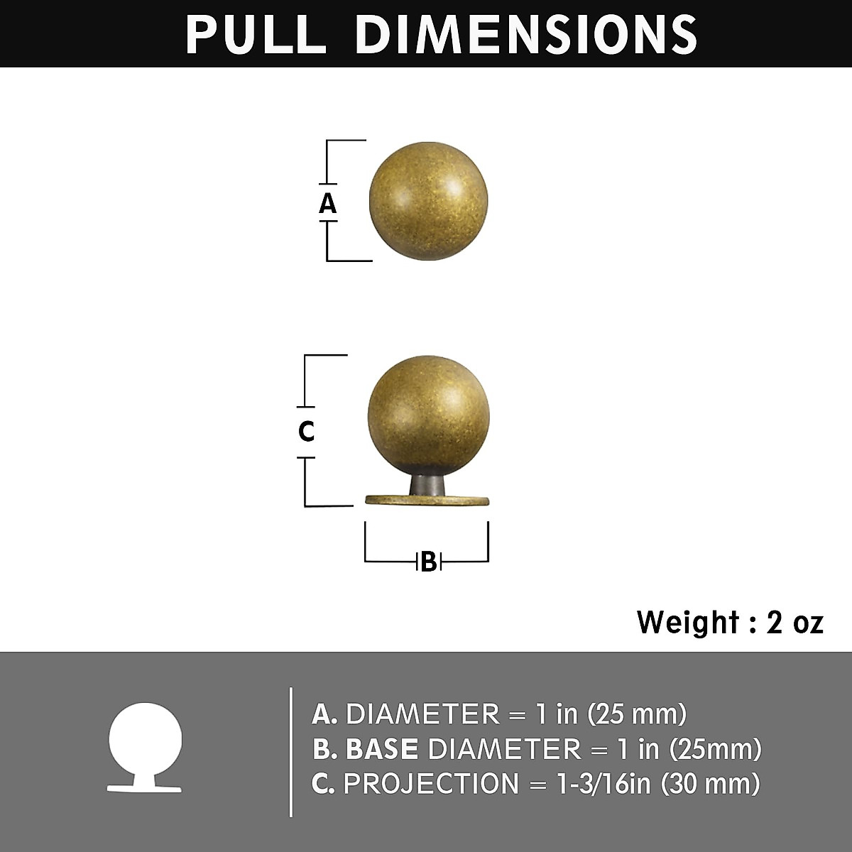 Yanxia Set of 12 -Sleek Round Antique Brass Cabinet Knobs - Retro and Minimalist Hardware for Stylish Home Enhancement - 1 Inch Diameter