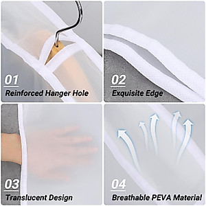 Svaldo Shoulder Cover, 24x12x2 inch, Pack of 12, Clothes Cover for Hanging T Shirt, Suit, Coat, Jacket, Wedding Dress, Gown, Breathable Clear Plastic Garment Dust Cover for Closet Storage