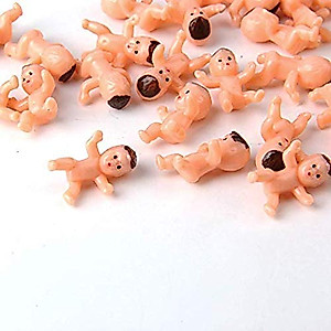 Golden Pearl 60pcs Mini Plastic Babies for Baby Shower, ice Cube Game, Party Decorations, Baby Toys