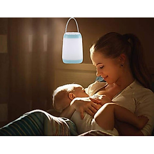 Hathdia Night Light for Kids, USB Rechargeable Nursery Lamp Portable Camping Lantern with 3 Light Modes for Camping,Emergency,Bedroom,Indoor and Outdoor(Cyan, 1 Pack)