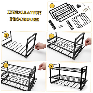Outanaya Drill Holder Storage Shelves Screwdriver Power Tool Organizer Garage Tool Organizer Tool Rack Organizer Power Tool Storage Rack Tools Shelves Tool Organizer Wall Mount Carbon Steel