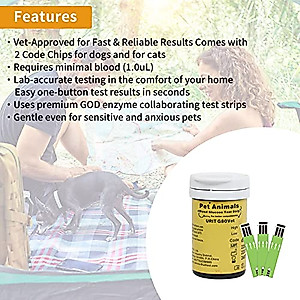 URIT Pet Blood Glucose Test Strips for Dog/Cat, 50 Test Strips for URIT Blood Glucose Monitor System for Dog/Cat Diabetes.