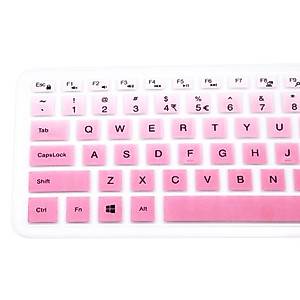 Keyboard Skin Compatible with 13.3" Dell Inspiron 13 5000 7000 Series 5368 i5378 5379 7370 7373 7368 7378 & 15.6" Dell Inspiron 15 5568 5578 5579 7568 7570 7573 7579 (NO Numeric Keypad) (Ombre Pink)