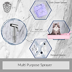 Diaper Sprayer - Cloth Diaper Sprayer for Toilet - Cloth Diaper Sprayer Set for Toilet - Easy to Install Handheld Toilet Bidet – Hand held Bidet Sprayer for Toilet Stainless Steel Set