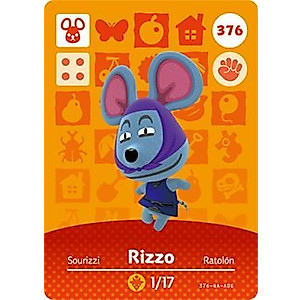 Rizzo - Nintendo Animal Crossing Happy Home Designer Series 4 Amiibo Card - 376