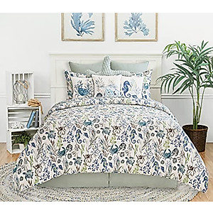 C&F Home C842983316B Turtle Crescent Bay Pillow 18 Inches Square 18" x 18" White