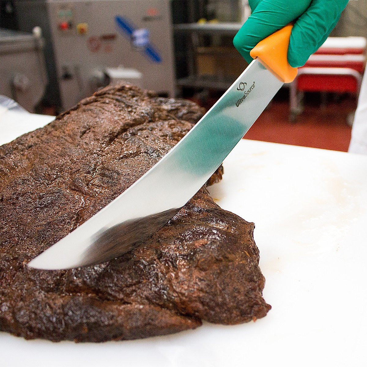 UltraSource - 449413 Butcher Knife, 10" Cimeter Blade Safety Orange