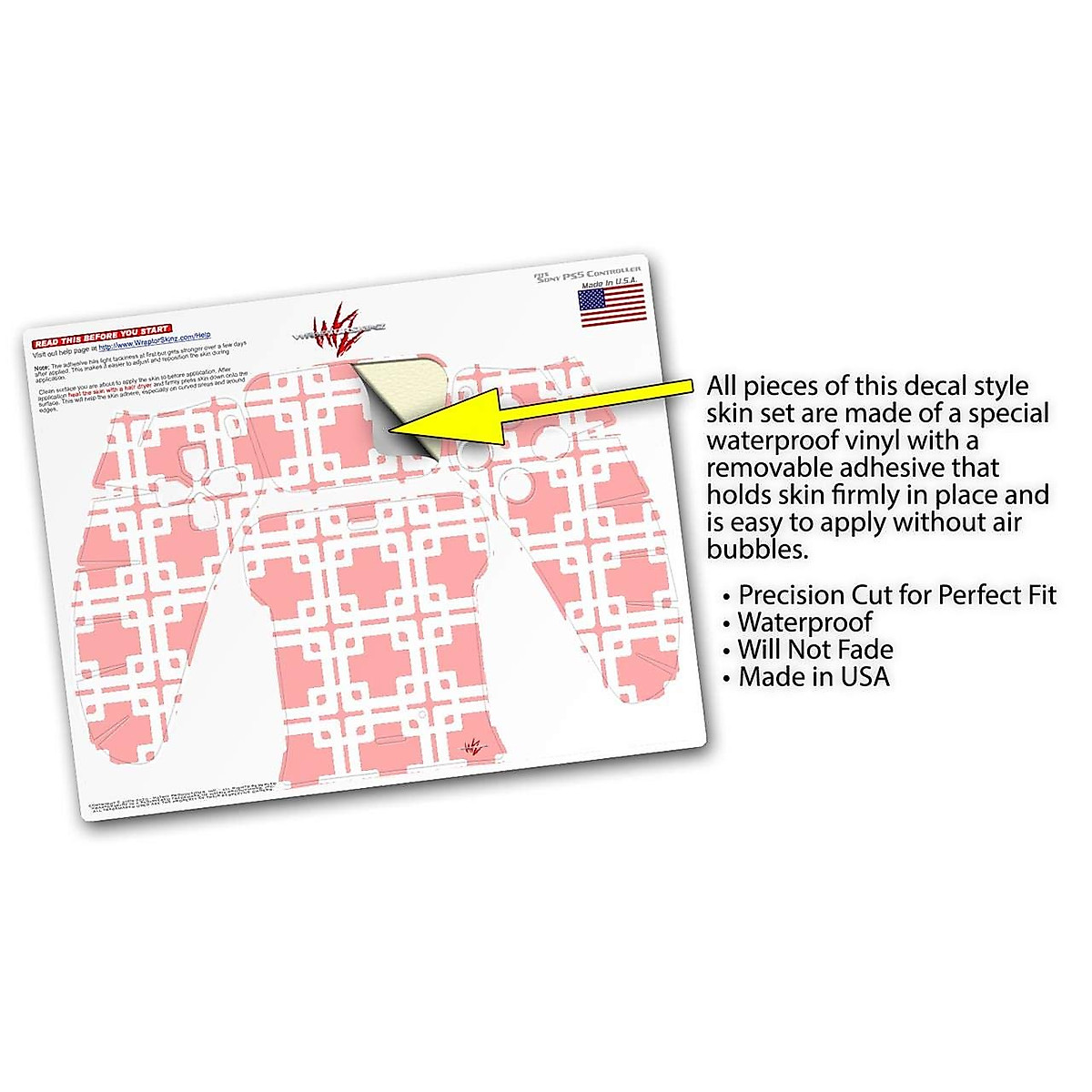 WraptorSkinz Skin Wrap compatible with Sony PS5 DualSense Controller Boxed Pink (CONTROLLER NOT INCLUDED)