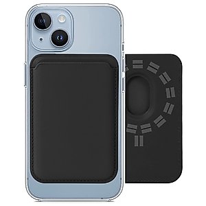 Mag Safe Wallet with Double-row Magnets - Minimalism Leather Mag Safe Card Holder - Slim Magnetic Wallet for iPhone 14/13/12 Series Model and Magsafe Case - Max Fit 3 Cards