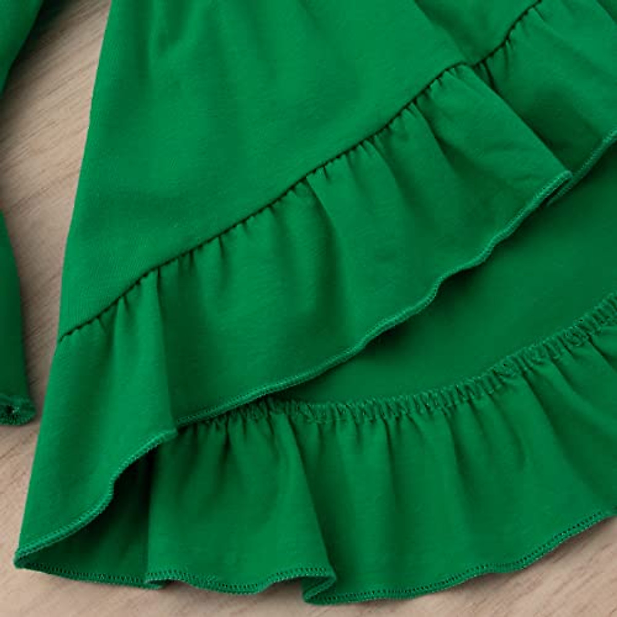 Gushehua Toddler ST Patrick's Day Clothing Sets Kids Baby Girls Long Sleeve Tops Dress+ Four-leaf Clover Legging Outfit (Green, 18-24Months)