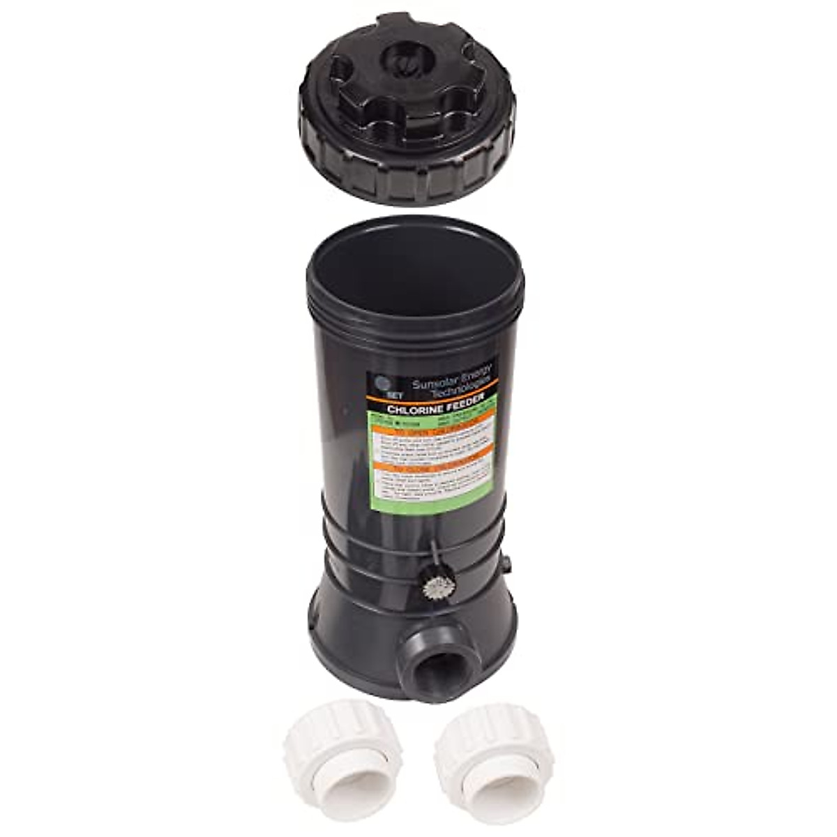 SUNSOLAR Automatic Chlorinator for Above Ground Pools and In-Ground Pools- Free Standing in-Line - Dispenser Holds 9lbs Comes with Fittings
