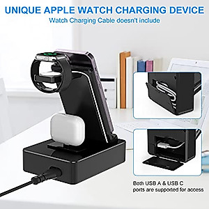 8 in 1 Charging Station, 100W Wireless Charging Station for Multiple Devices Apple with 20W USB C 2 Ports, Aluminum Alloy Cell Phone Charging Station Compatible with iPhone Series, iWatch, AirPods Pro