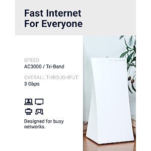 Gryphon Tower Super-Fast Mesh WiFi Router – Advanced Firewall Security, Parental Controls, and Content Filters – Tri-Band 3 Gbps, 3000 sq. ft. Full Home Coverage per Mesh Router