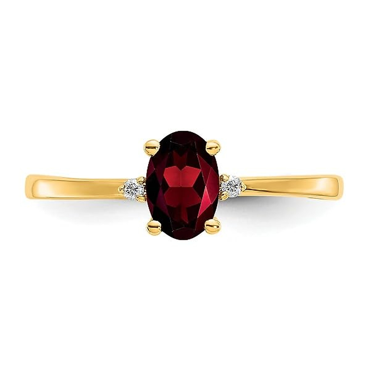 IceCarats 14K Yellow Gold Diamond Red Garnet Ring April January Birthstone Jewelry Size 6