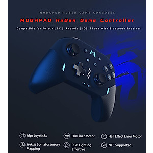 MOBAPAD M9 Wireless Controller for Switch/PC/Android/iPhone,Bluetooth Remote Controller with NFC,Macro Programming,Double Vibration and Wake up Function(WHITE)