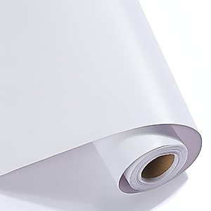 Fixwal 17.3" x 335" Contact Paper Peel and Stick, Wallpaper Paper for Cabinets, PVC Self Adhesive and Removable Wallpaper for Desk Drawer Shelf Liner Wall Kitchen Furniture, White