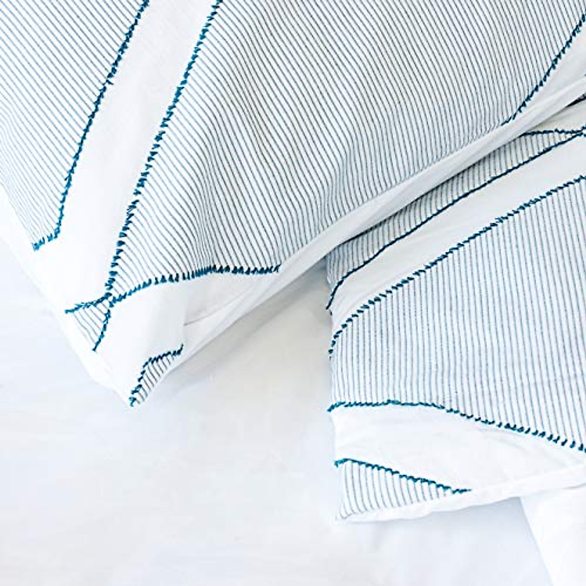 Refinery29 | Mercer Bedding Collection | Modern Reversible Luxury Ultra Soft Comforter, All Season Premium 4 Piece Set, Design for Home Hotel Décor (King, Blue)