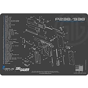 EDOG Range Warrior 27 Pc Gun Cleaning Kit - Compatible with Sig Sauer P238 - Schematic (Exploded View) Mat, Range Warrior Universal .22 9mm - .45 Kit & Tac Book Accessories Set