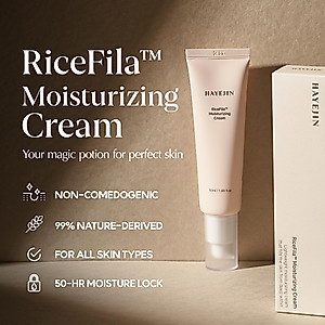 HAYEJIN RiceFila Rice Moisturizer Face Cream | Day and Night Moisturizer for Face Hydrating Face Cream Natural Rice Vegan Face Moisturizer for Dry Skin | K Beauty Face Lotion Rice Cream (1.69 Fl. Oz)
