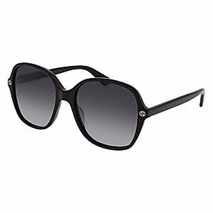Gucci Women's Sensual Romanticism Rectangle Sunglasses, Black/Grey, One Size