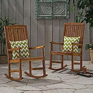 UYSB Acacia Wood Rocking Chairs (Set of 2) Chair Rocking Chair Rocker Chair Rocker Camp Chair Rocker Recliner Rocking Camp Chair Rocking Chairs Outdoor Rocking Chair Swinging Camping cha