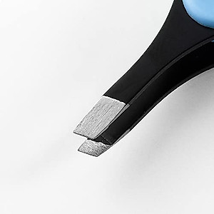 REFINE - Italy - Wide Grip Slant Tip Premium Tweezers, Stainless Steel, for Eyebrow Shaping and Tweezing Facial and Body Hair