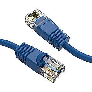 CABLYTIC (100 Pack Cat 6 Ethernet Cable 50 Feet Blue UTP Booted 50 FT Computer Network Cable, Internet Cable, Cat 6 Cable