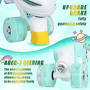 Nattork Boys Roller Skates for Kids, 3 Sizes Adjustable Toddler Roller Skates with All Light up 8 Wheels of Boy's Skates Shine, Safe and Fun for Indoor Outdoor Sports