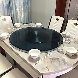Lazy Susan for Dining Table, Tempered Glass Rotating Tray For Kitchen Dining Table, Heavy Duty Round Turntable, Glass Swivel Tray, for Dining Table Centerpiece ( Color : Gris , Size : 100cm (39inch) )
