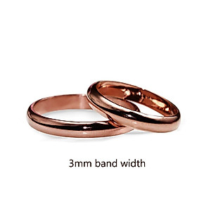 IVY & BAUBLE 99% Uncoated Solid Copper Ring Band for Men & Women | Made In USA | 3mm | Size 8