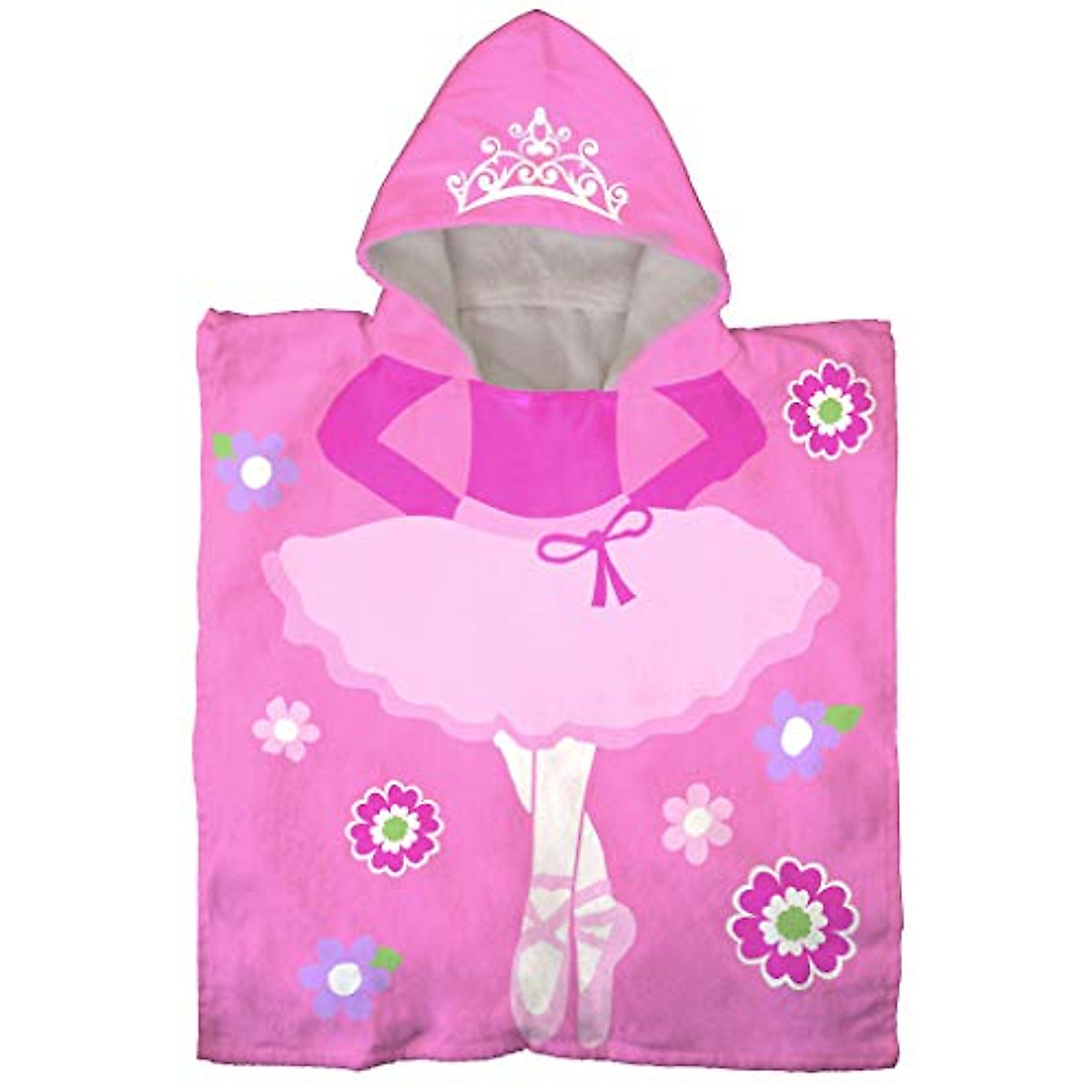 Jay Franco Trend Collector Ballerina Kids Bath/Pool/Beach Hooded Poncho Towel - Super Soft & Absorbent Cotton Towel - Measures 22 x 22 Inches