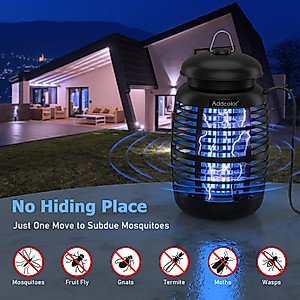 ADDCOLOR Bug Zapper, 15W Sustainable Efficient Fly Zapper Outdoor, Mosquito Zapper with LED Light, Electric Fly Zapper, Fly Traps, Mosquito Killer