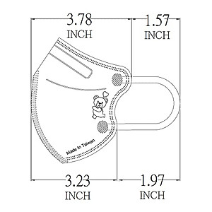 Rectron Health Taiwan Made in Taiwan Rectron 3-Ply ASTM-1 Kids 3D Disposable Face Mask 50 PC (4.72 Inchesx3.74 Inches, Sky Blue), 50 Count (Pack of 1)