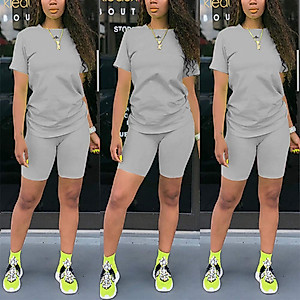 KINIKO Women's Yoga 2 Piece Outfits Workout Running Crop Top Sports Shorts Sets