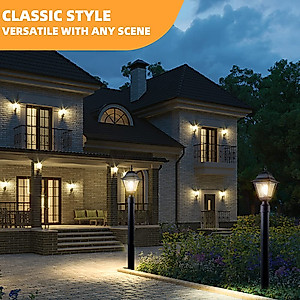 Windben Outdoor Post Light,Lamp Post Light Fixture,Post Lantern with Pier Mount Base,Matte Black,7.4in,Suitable for Gardens,Yards,Balconies,Passages or Entrances,etc