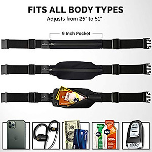 Back Bay Duet 50 Pro Wireless Bluetooth Earbuds and Slim Running Belt for Women, Men. 130 Hour Long Battery Life with Charging Case. Waterproof iPhone Holder Waistband for Runners