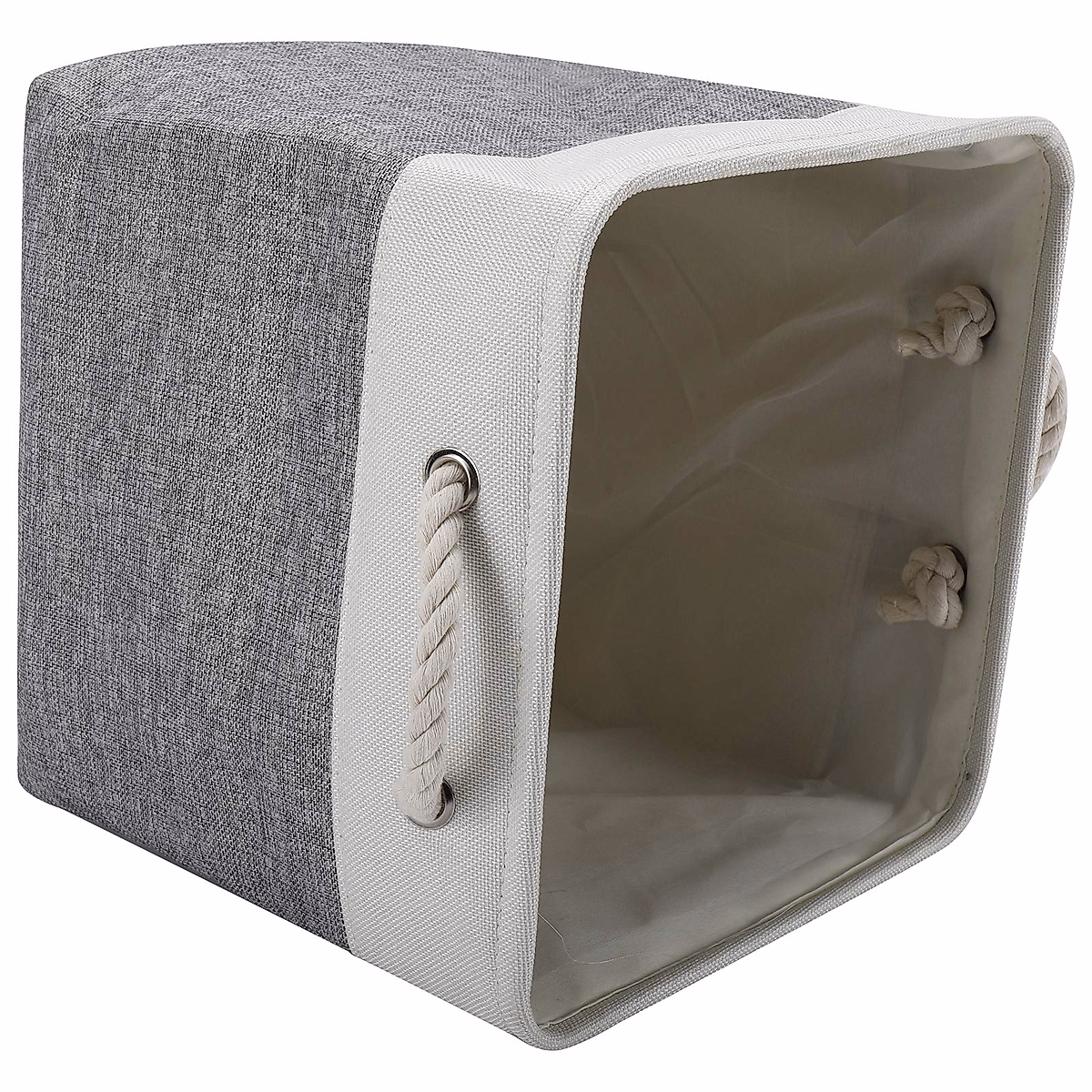 Patioer Large Fabric Storage Cubes 13X13 Foldable Cube Storage Bins Organizer Set of 3 Shelf Baskets with Sturdy Cotton Carry Handles for Baby Nursery Closet Shelves Organization