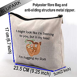 Funny Sloth Lover Gift Cute Sloth Bags I'm Hugging My Sloth Makeup Bags Friendship Sloth Lovers Birthday Christmas Gift (Hugging My Sloth)