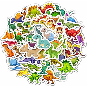 100 Pcs Cute Dinosaur Stickers for Kids, Waterproof Vinyl Dino Stickers for Water Bottles, Dinosaur Birthday Party Favors, Childrens Laptop Decals