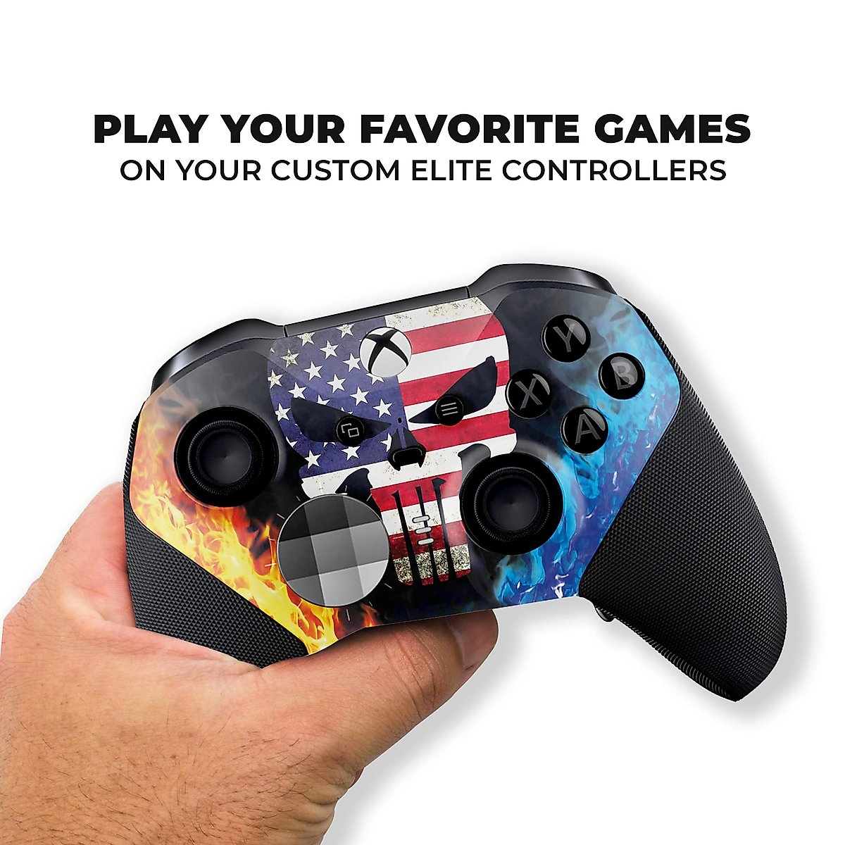 American Warrior X-box Elite Controller Series 2 Limited Edition by DreamController. Custom Elite Series 2 Controller for X-box One/Series X/S. with Advanced HydroDip Paint Technology(Not Just a Skin)