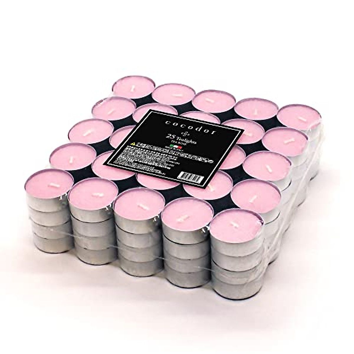 COCODOR Scented Tealight Candles/Tea Rose / 100 Pack / 4-5 Hour Extended Burn Time/Made in Italy, Cotton Wick, Scented Home Deco, Fragrance, Mother's Day