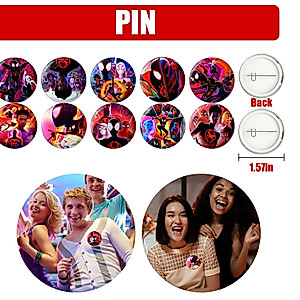 desmilo 80 Pcs Movie Party Favors, Movie Birthday Party Favors Include 10 Keychains, 10 Movie Bracelet, 10 Badge, and 50 Stickers for Movie Birthday Party Decorations