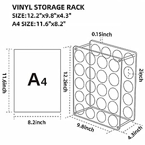 leevehold Vinyl Roll Storage Rack, Sturdy Vinyl Roll Holder, Vinyl Storage Organizer for Craft Room, 20-Holes | Aperture 2 Inch, Easy to Assemble (Clear Acrylic)