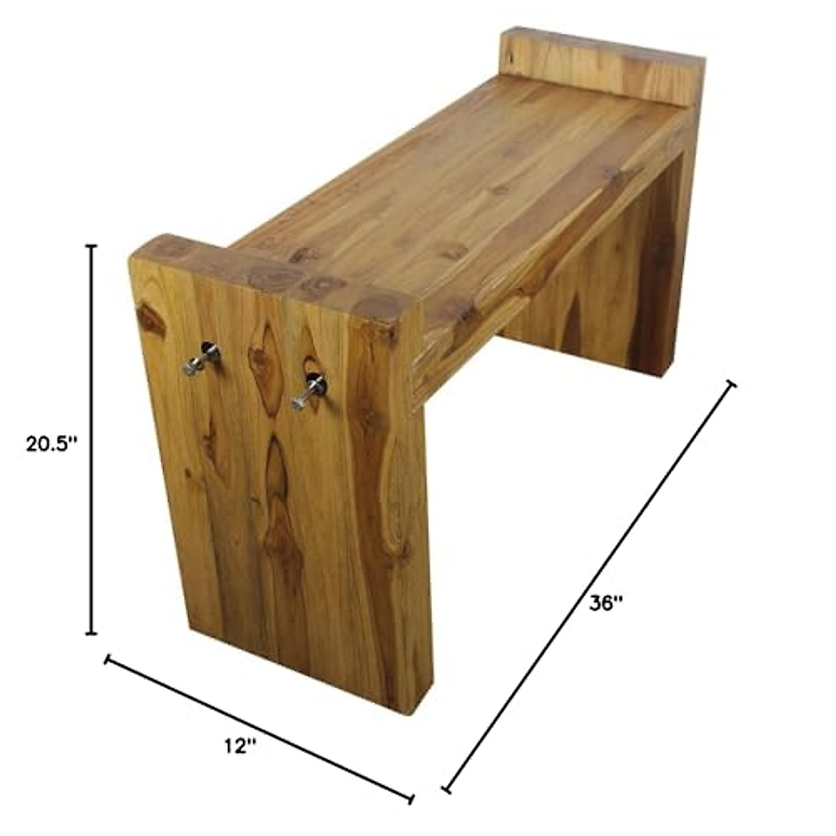 Haussmann® Teak Block Bench 36 x 12.5 x 20.5 inch High KD Oak Oil