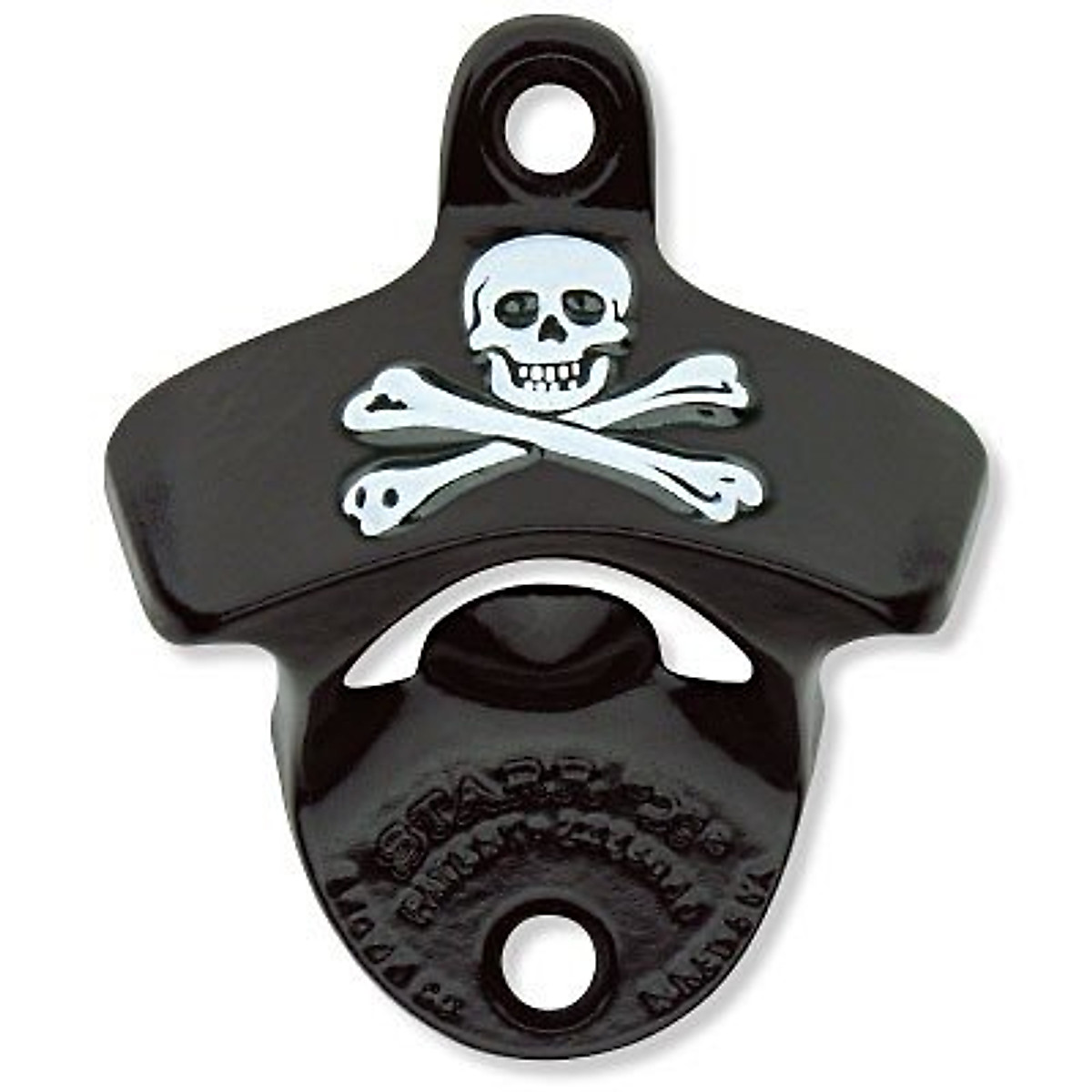 Black Powder Coated Skull & Bones Pirate Wall Bottle Opener