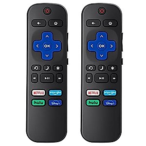 【Pack of 2】 Replacement Remote Control Compatible for Roku TV,for TCL Roku/for Hisense Roku/for Onn Roku(Not for Roku Stick,Box and Players)
