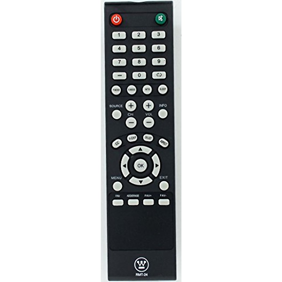 RMT-24 Remote Control Replacement for Westinghouse TV DW39F1Y1 DW46F1Y2 DW50F1Y1 DWM32H1A1 DWM32H1G1 DWM32H1Y1 DWM40F1A1 DWM40F1Y1 DWM40F1Y1C DWM40F1Y1-C DWM40F2G1