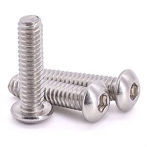 10-32 x 1/2" (50 PCS) Button Head Socket Cap Screws, Stainless Steel 304 (18-8), Full Thread, Fine Thread UNF, ASME/ANSI B18.3-11