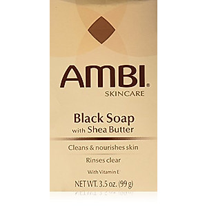 Ambi Skincare Black Soap with Shea Butter, 3.5 Oz (Pack of 2)