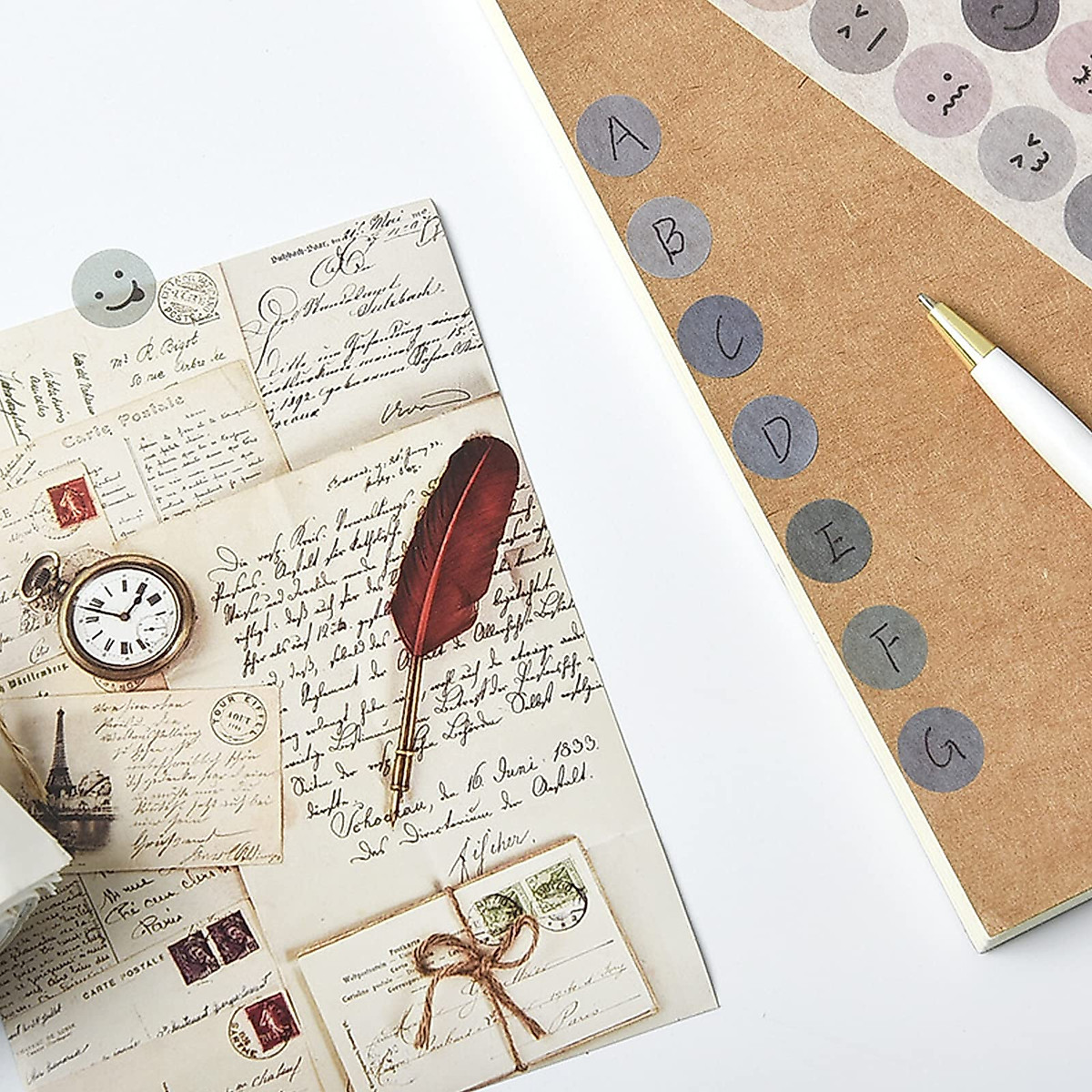 Mdikawe Polka Dot Smiley Face Stickers Diary Handwriting DIY Decorative Materials Label Seal Stickers (18Pcs/864Pcs)